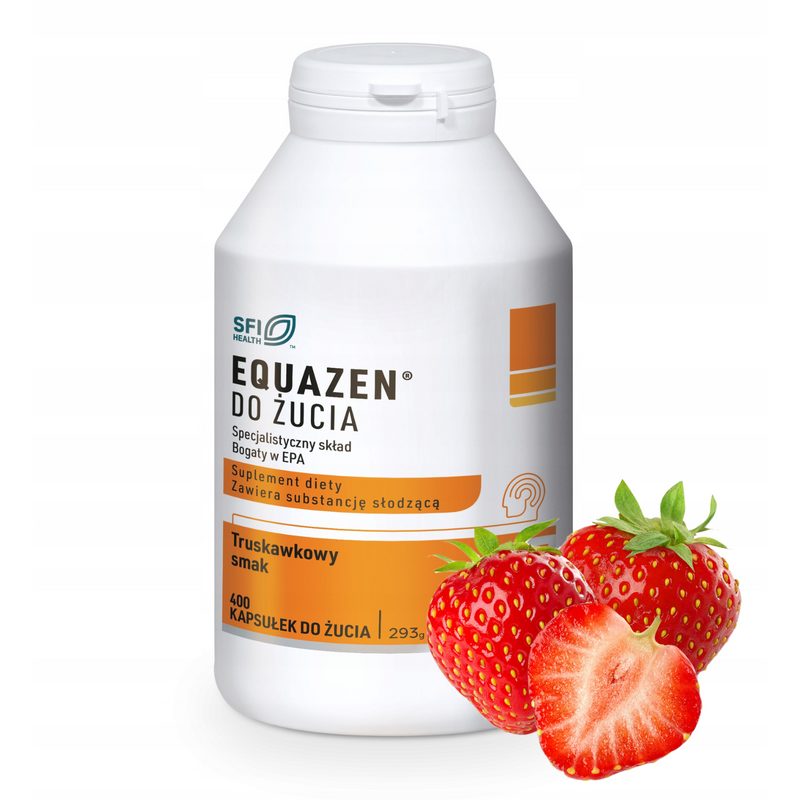 EQUAZEN EYE Q Kapsułki do żucia DHA, EPA o smaku truskawkowym 400 sztuk ...