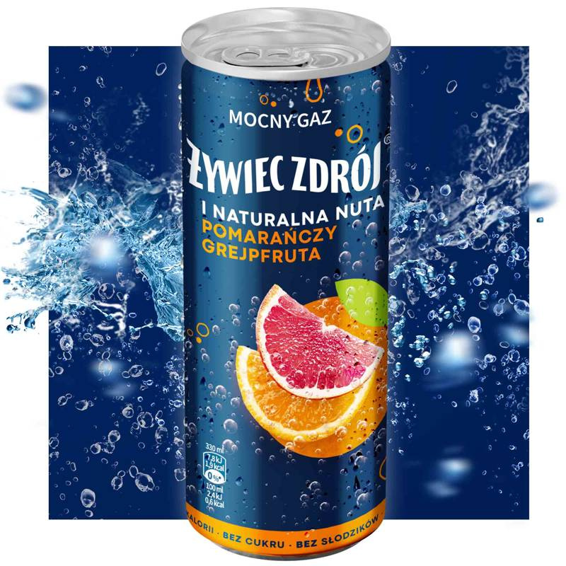 Żywiec Zdrój Mocny Gaz Napój gazowany i naturalna nuta pomarańczy ...